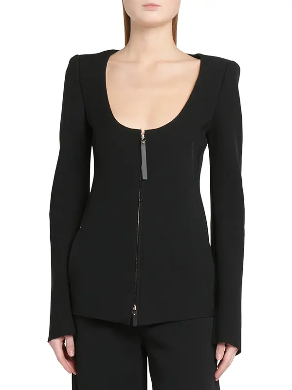 Giorgio Armani Double-jersey Virgin Wool Jacket - Solid Black