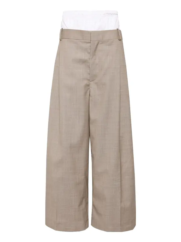 HED MAYNER Layered Wide-leg Trousers - Neutrals
