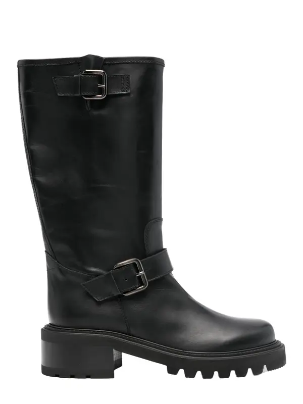 VIA ROMA 15 50mm Leather Mid-calf Boots - Black
