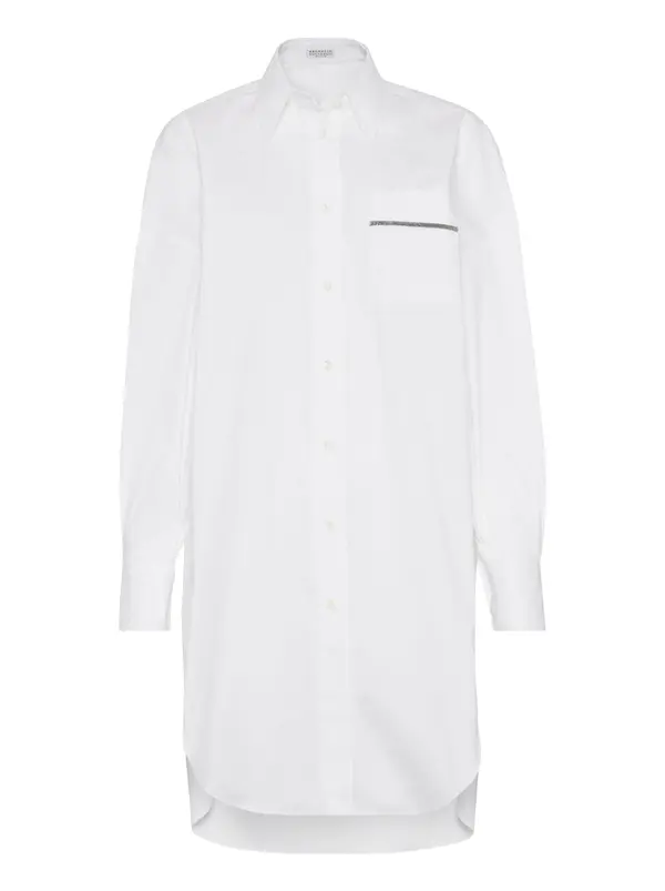 Brunello Cucinelli Monili-detail Long-sleeve Shirt - White