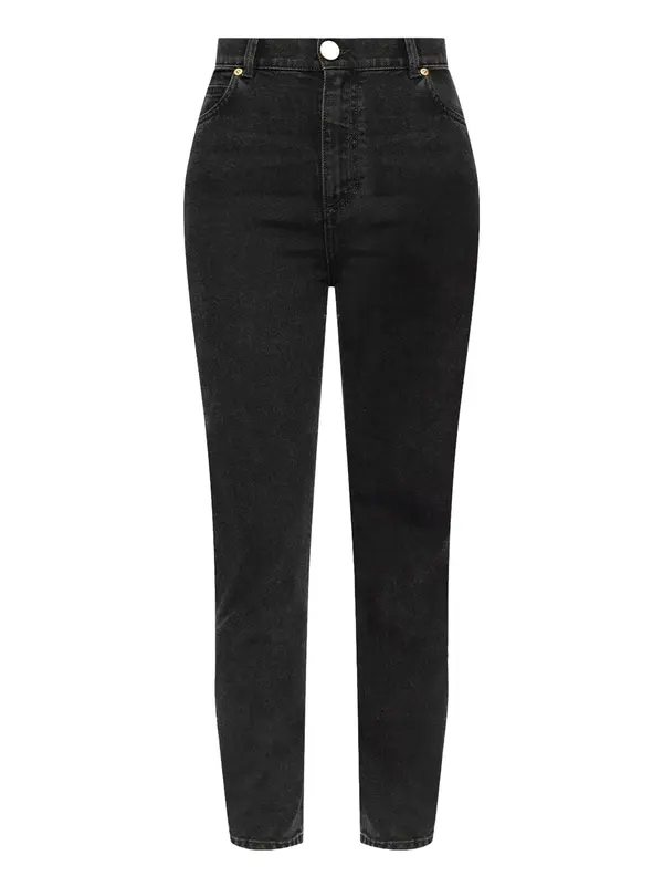 Balmain High-rise Slim Fit Jeans - Black
