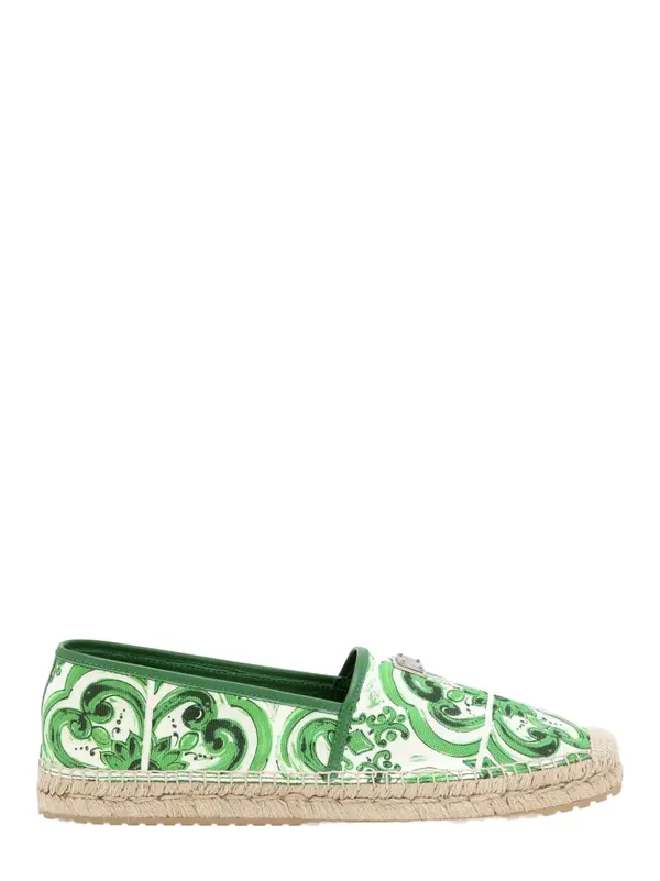 Dolce & Gabbana Majolica-print Espadrilles - Green