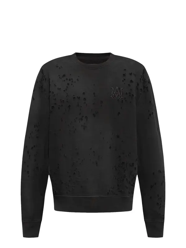 Amiri Logo-embroidered Cotton Sweatshirt - Black