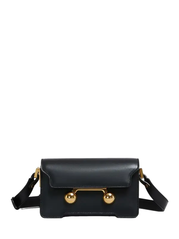 Marni Mini Trunkaroo Leather Shoulder Bag - Black