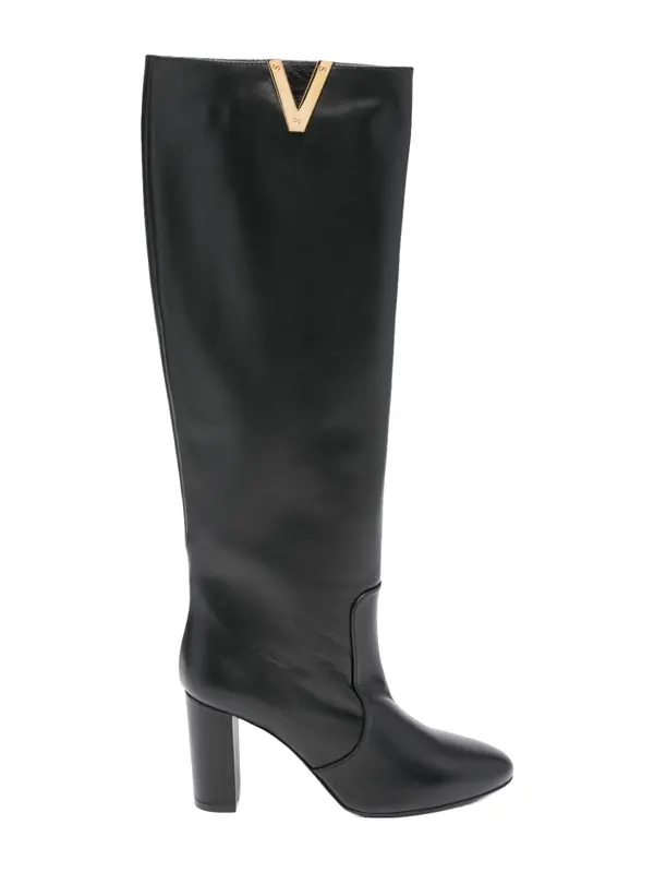 VIA ROMA 15 80mm V-plaque Knee-high Boots - Black