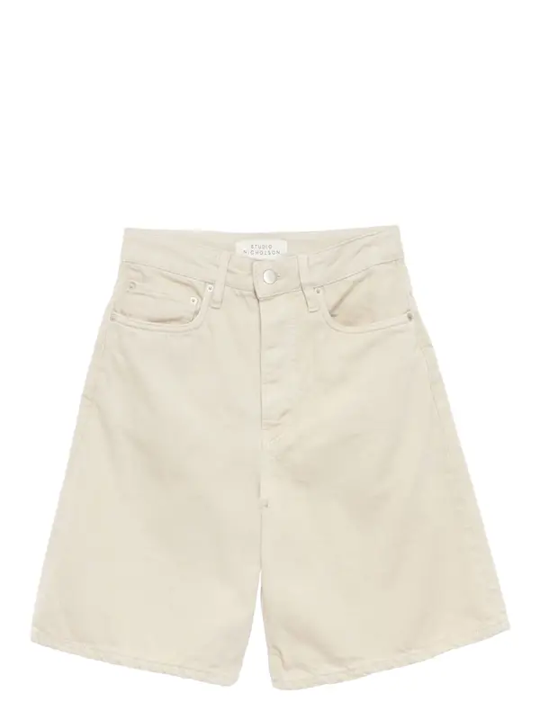 Studio Nicholson Logo-patch Cotton-blend Shorts - Neutrals