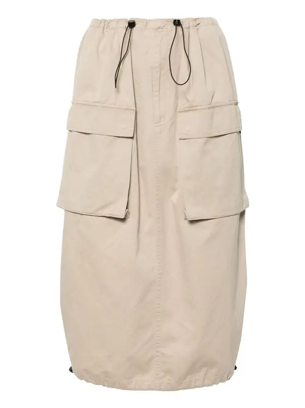 MAISON MARGIELA Single-stitch Logo Midi Skirt - Neutrals