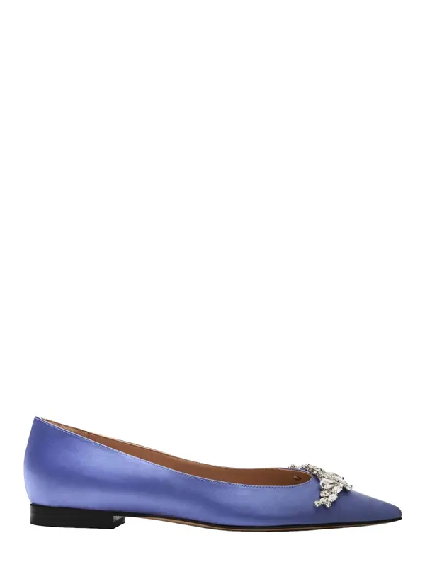 SCAROSSO Iris Crystal-embellished Ballerina Shoes - Purple