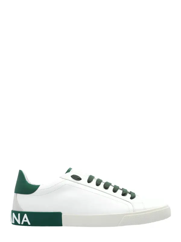 Dolce & Gabbana Portofino Leather Sneakers - White