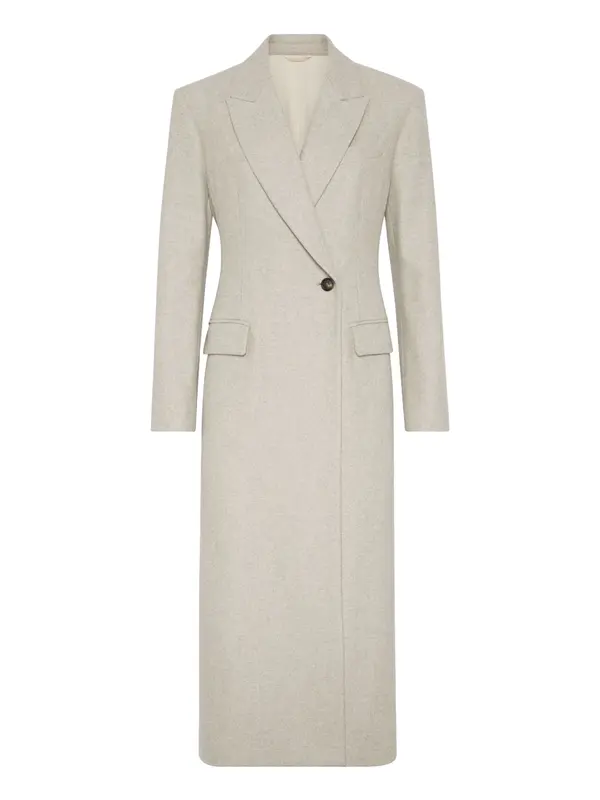 Brunello Cucinelli Long Wool Coat - Neutrals