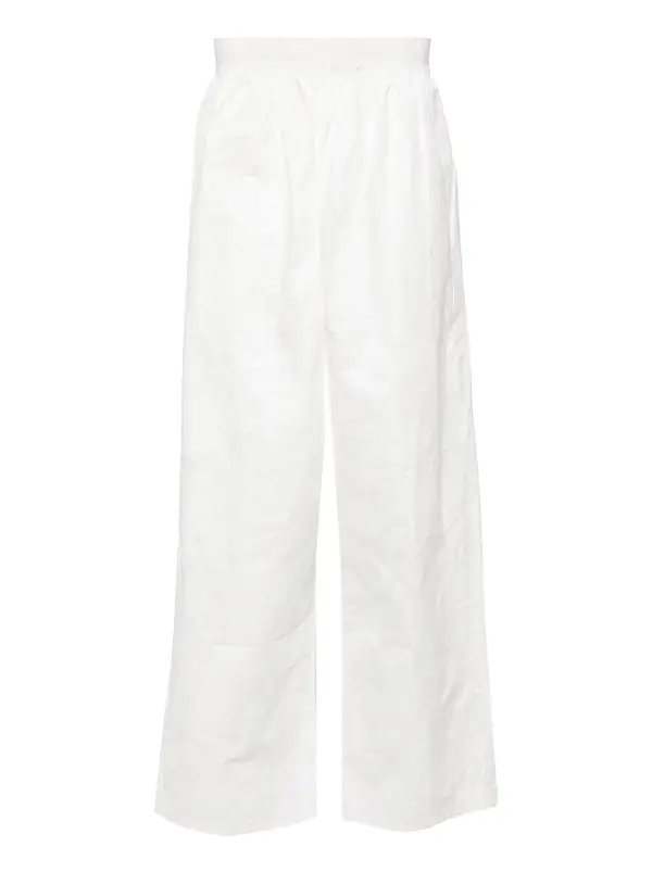 HED MAYNER Crinkled Wide-leg Trousers - White