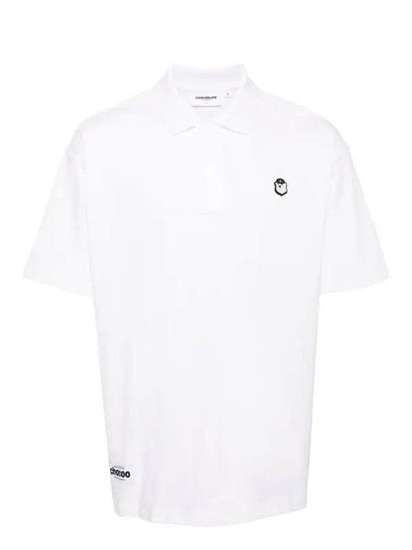 CHOCOOLATE Logo-embroidered Cotton Polo Shirt - White
