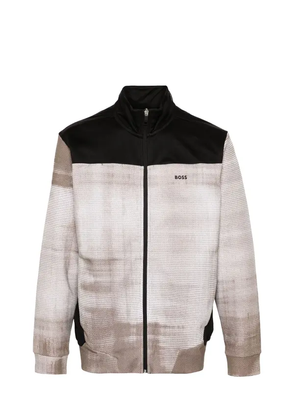 BOSS Abstract-pattern Track Jacket - Neutrals
