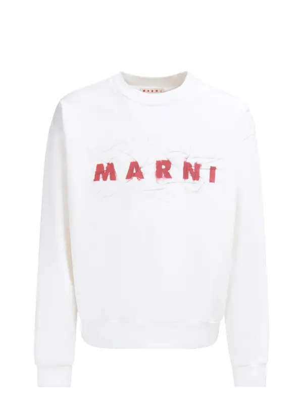 Marni Logo-print Cotton Sweatshirt - White
