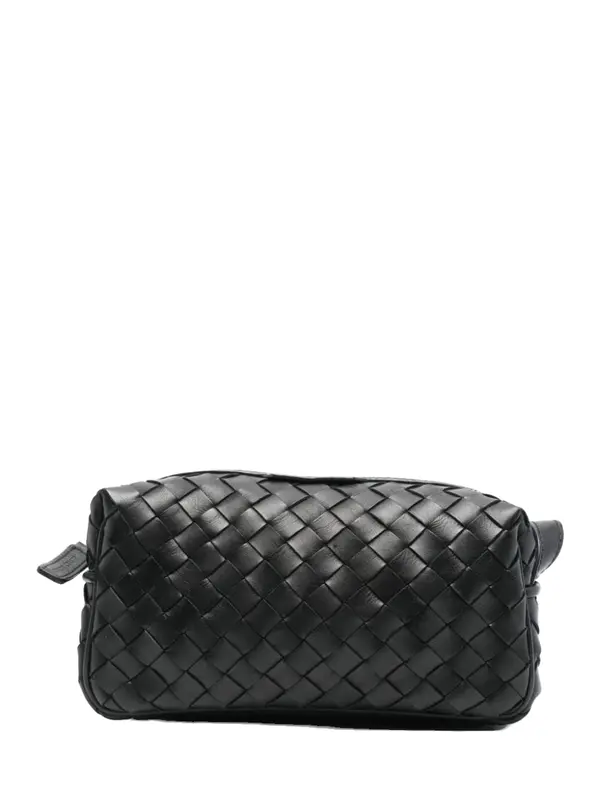 Officine Creative Woven Leather Wash Bag - Black