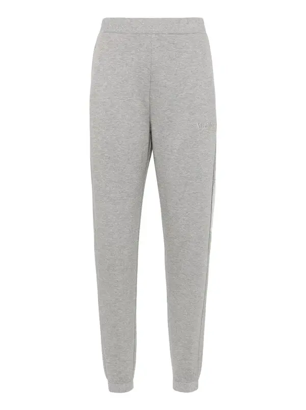 Max Mara Logo-embroidered Mélange Track Pants - Grey