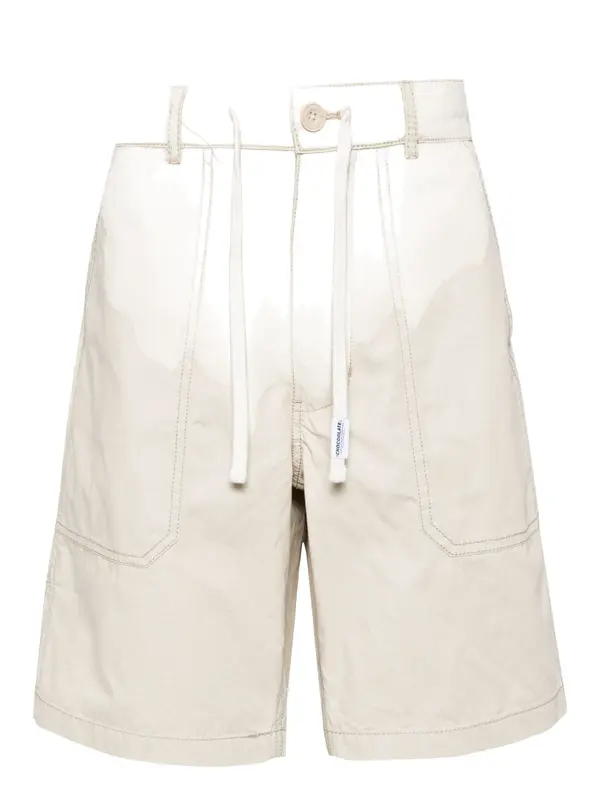 CHOCOOLATE Drawstring-waist Cotton Shorts - Neutrals