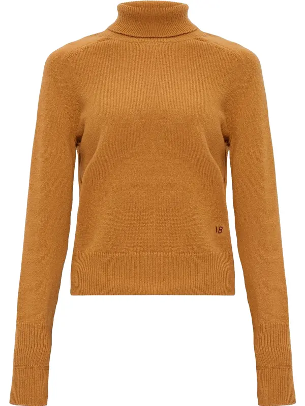 Victoria Beckham Roll-neck Wool Jumper - Brown