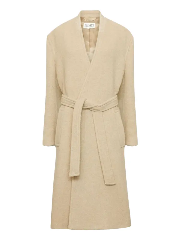 MAISON MARGIELA Oversized Pile Coat - Neutrals