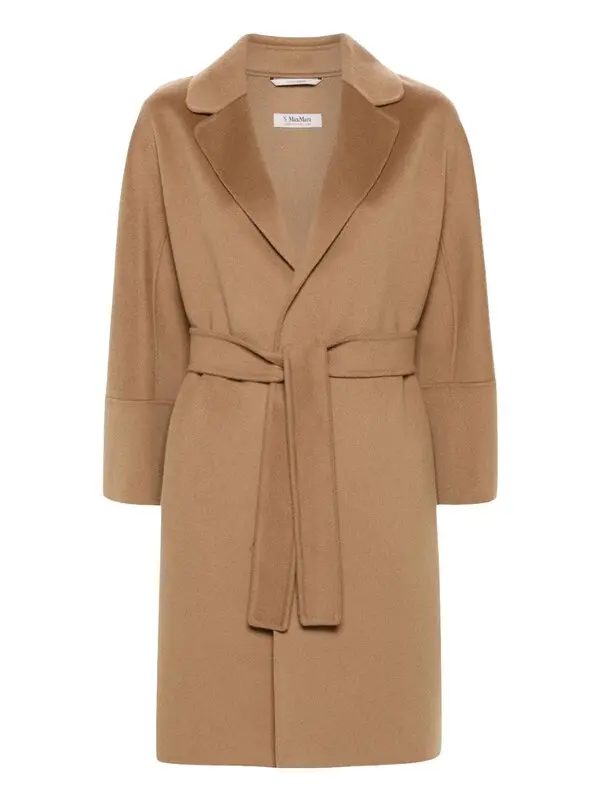 Max Mara Arona Belted Virgin Wool Coat - Brown