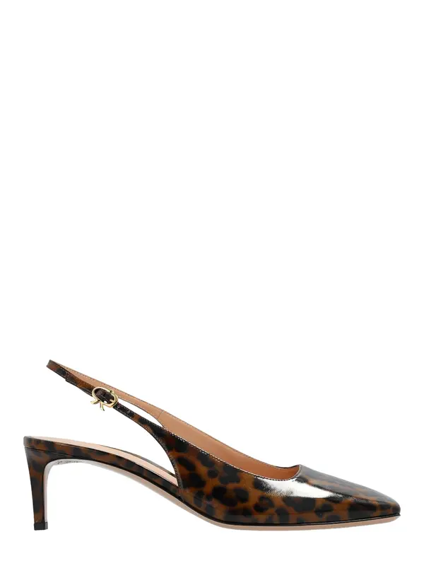 GIANVITO ROSSI Christina Sling Animal-print Pumps - Brown
