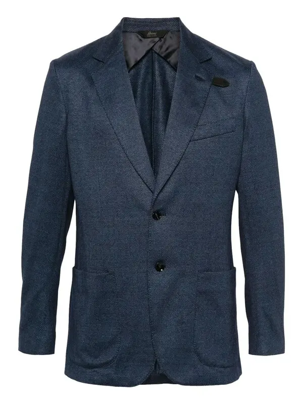 Brioni Notched-lapels Single-breasted Blazer - Blue