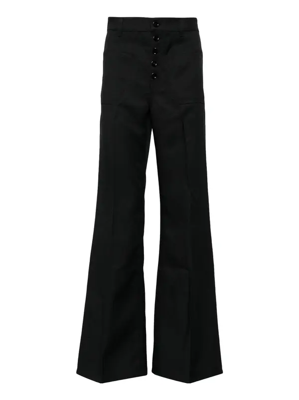 COURREGES Wide-leg Twill Trousers - Black