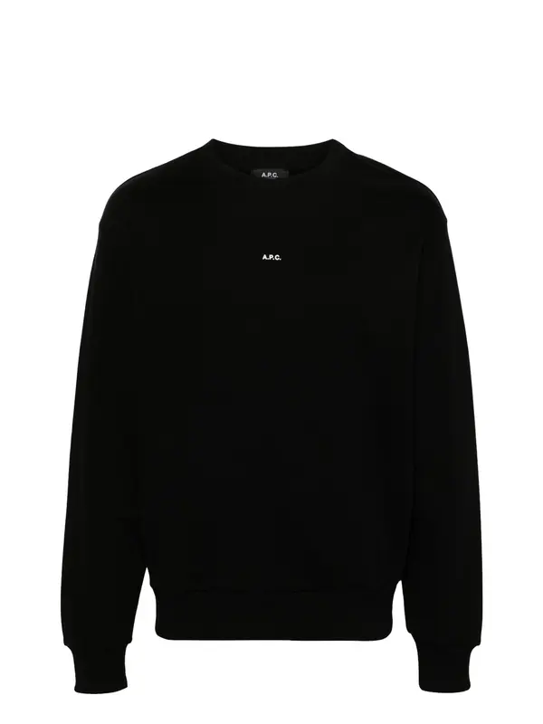 A.p.c. Logo-print Cotton Sweatshirt - Black