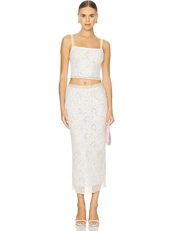 Superdown Amalie Skirt Set - White