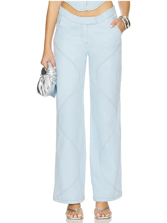 BY.DYLN Ramona Wide Leg Jeans - Light Blue