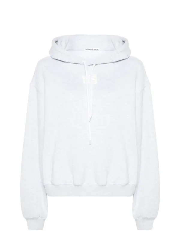 Alexander Wang Logo-print Cotton Hoodie - Grey