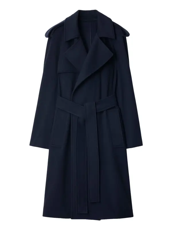Burberry Notched-lapel Cashmere Coat - Blue