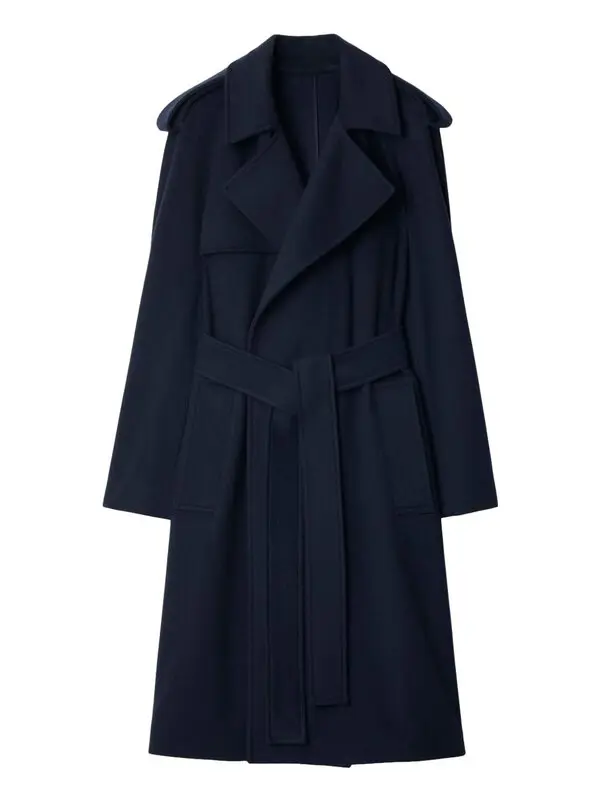 Burberry Notched-lapel Cashmere Coat - Blue