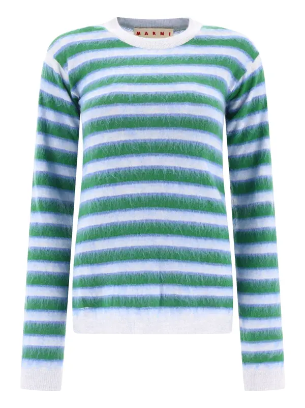 Marni Striped Virgin Wool Jumper - Blue