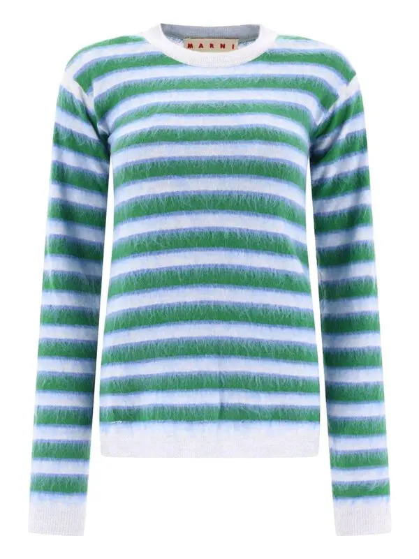 Marni Striped Virgin Wool Jumper - Blue