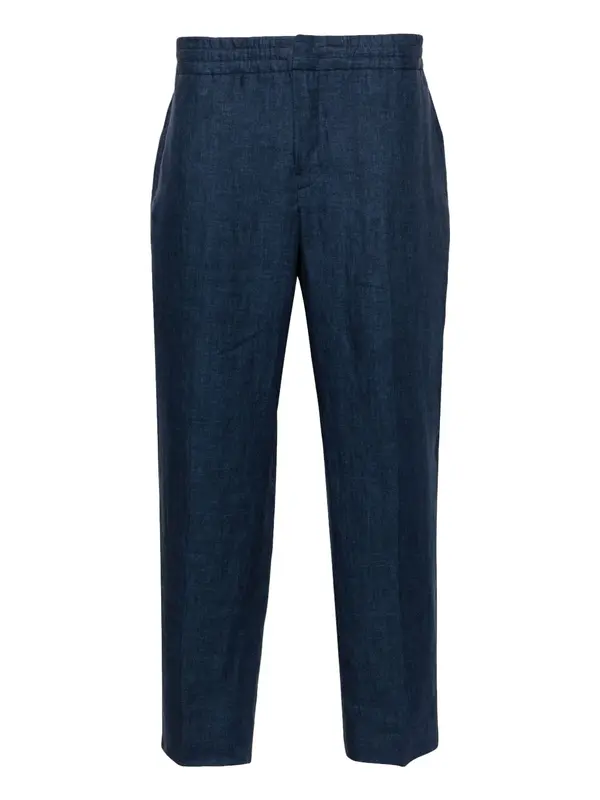 Zegna Linen Straight-leg Trousers - Blue