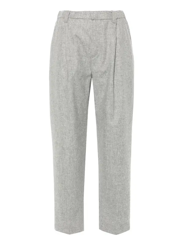Brunello Cucinelli Mélange Pleated Trousers - Grey