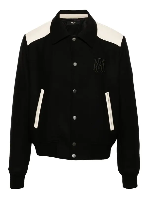 Amiri Band Logo-embroidered Jacket - Black