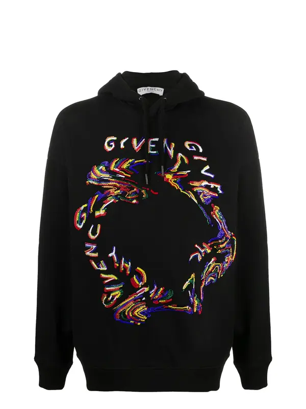 Givenchy Beaded-logo Hoodie - Black