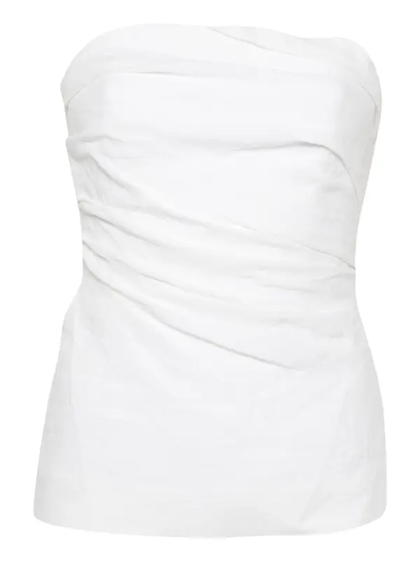Tove Izel Linen Bandeau Top - White