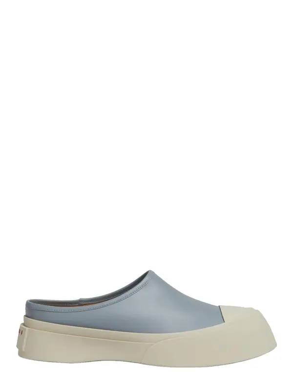 Marni Mary Jane Leather Slippers - Grey