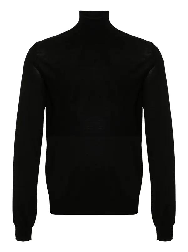 JIL SANDER Virgin Wool Fine-knit Jumper - Black