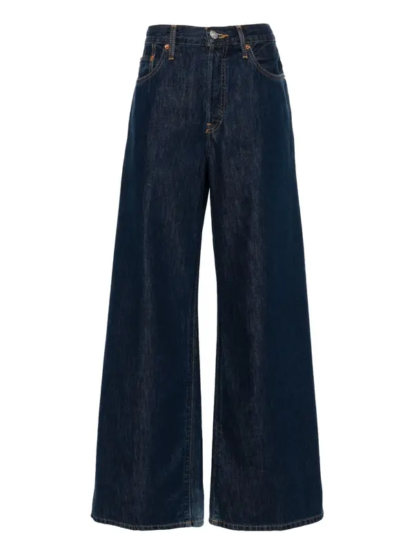 RE/DONE Fortuna Mid-rise Palazzo Jeans - Blue