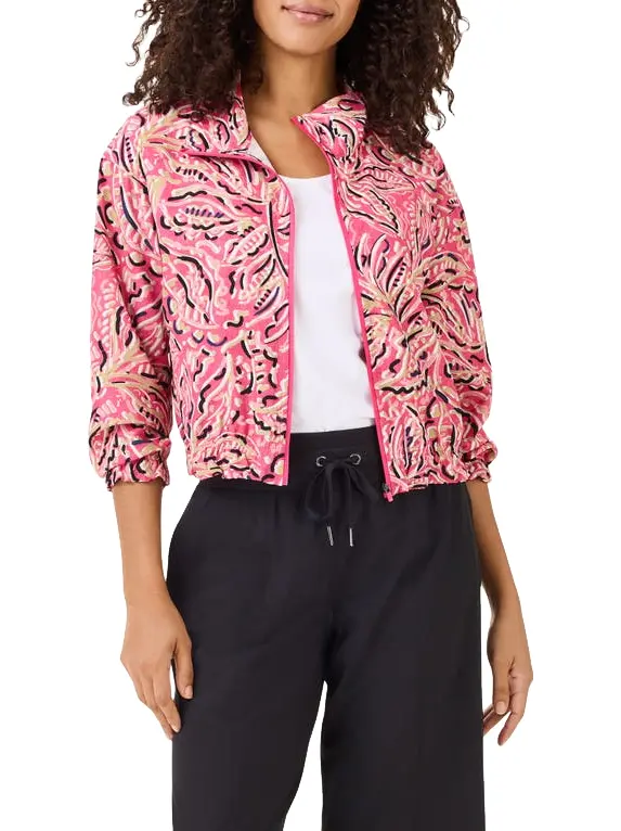 NIC+ZOE Floral Print Tech Stretch Jacket - Pink Multi