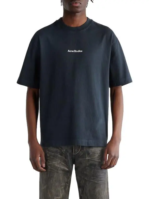 Acne Studios Oversize Logo T-shirt - Black