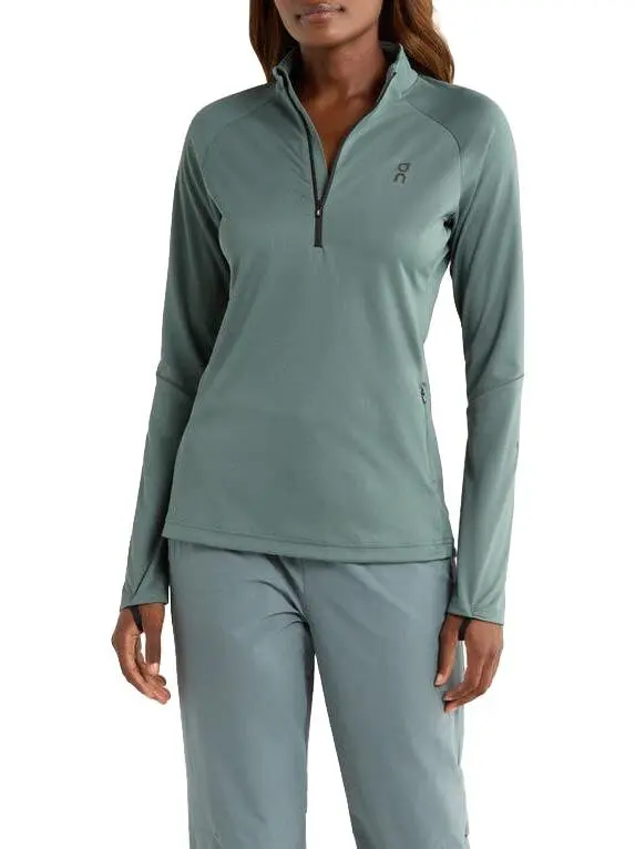 On Climate Quarter Zip Running Top - Olive