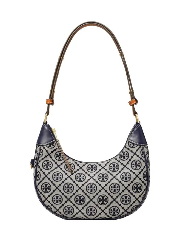 Tory Burch T Monogram Crescent Shoulder Bag - Blue