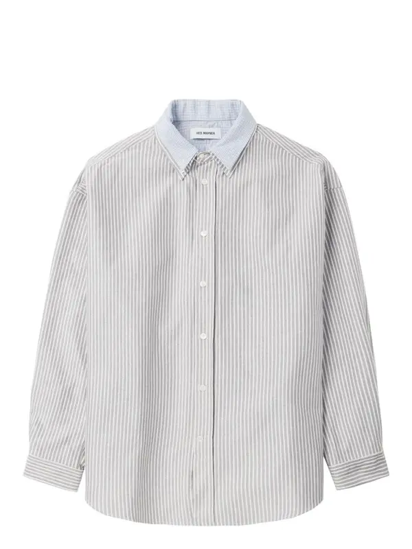 HED MAYNER Striped Cotton Shirt - Grey
