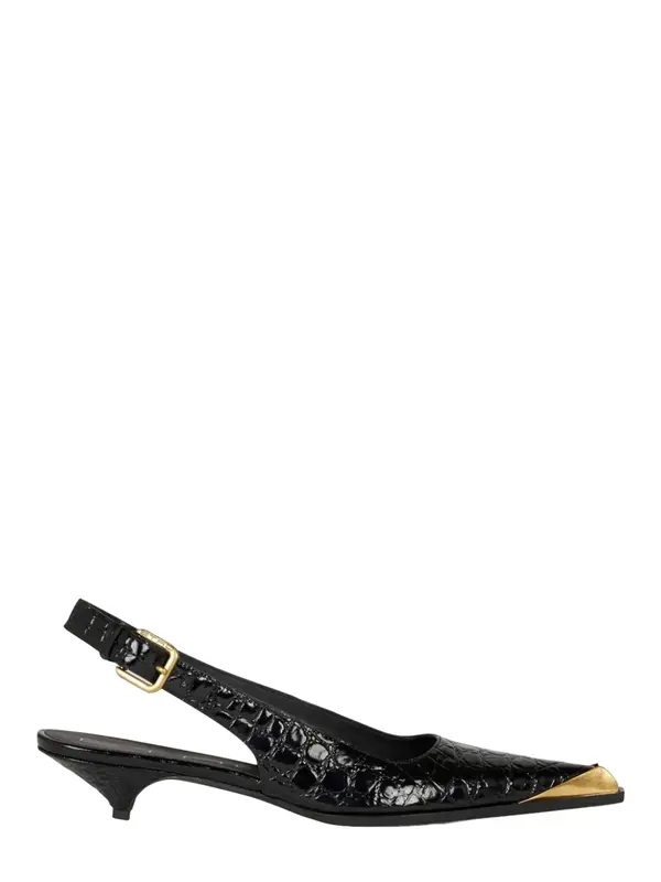 Etro Crocodile-embossed Slingback Pumps - Black