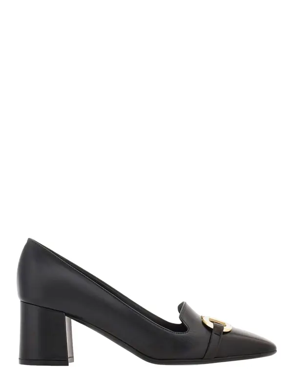 FERRAGAMO Gancini Leather Pumps - Black